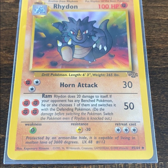 Pokemon | Toys | Pokmon Base Set Rhydon Card 995 4564 | Poshmark
